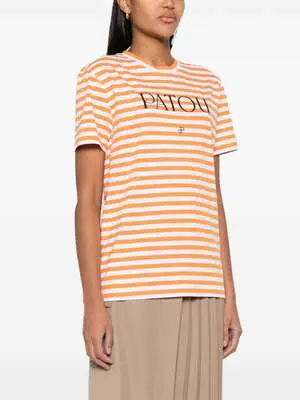 PATOU Logo-print Striped T-shirt - Orange