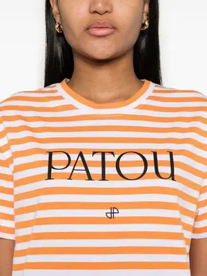 PATOU Logo-print Striped T-shirt - Orange