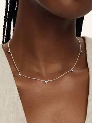 Monica Vinader Heart Station Sterling Necklace - Silver