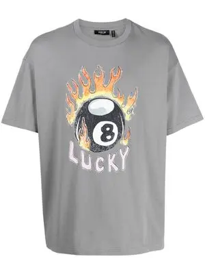 FIVE CM Graphic-print Cotton T-shirt - Grey