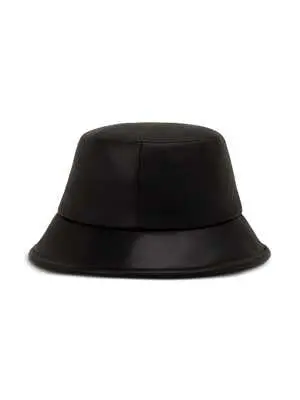 Ami Logo-plaque Leather Bucket Hat