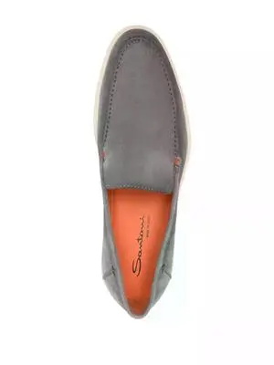 Santoni Gradient-effect Suede Loafers - Grey