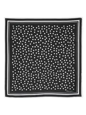 Dolce & Gabbana Polka-dot Silk Scarf - Black