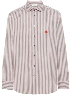 Etro Pegaso-embroidered Striped Shirt