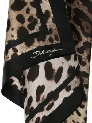 Dolce & Gabbana Leopard-print Silk Scarf - Black
