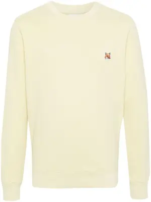 Maison Kitsuné Fox-patch Cotton Sweatshirt - Yellow