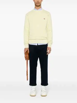 Maison Kitsuné Fox-patch Cotton Sweatshirt - Yellow