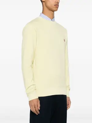 Maison Kitsuné Fox-patch Cotton Sweatshirt - Yellow