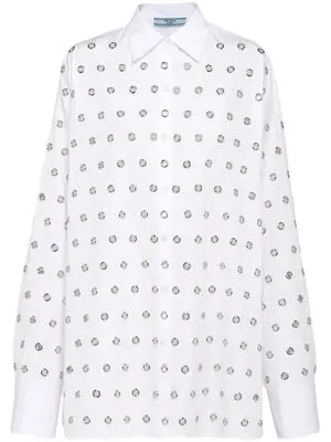 Prada Eyelet-embellished Cotton Shirt