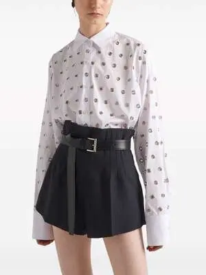 Prada Eyelet-embellished Cotton Shirt