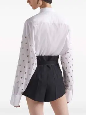 Prada Eyelet-embellished Cotton Shirt