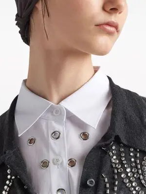 Prada Eyelet-embellished Cotton Shirt