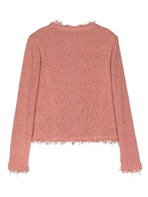 IRO PARIS Shavani Fringed-edge Knitted Jacket - Pink