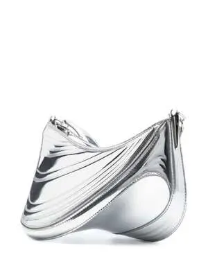 MUGLER Small Spiral Curve 01 Crossbody Bag - Silver