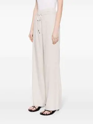 Lorena Antoniazzi Linen-blend Wide-leg Trousers - Neutrals