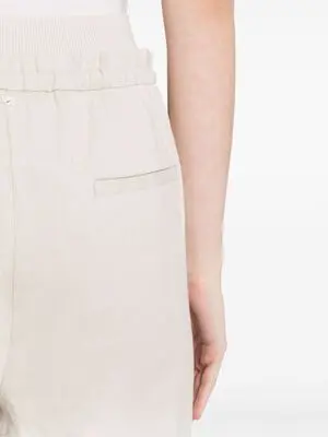 Lorena Antoniazzi Linen-blend Wide-leg Trousers - Neutrals