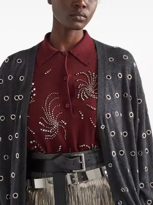 Prada Crystal-embellished Cashmere Polo Shirt