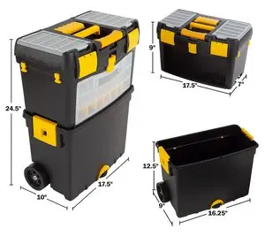 STALWART Portable Toolbox With Wheels