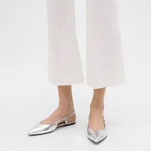 Theory Slingback Flat - Silver