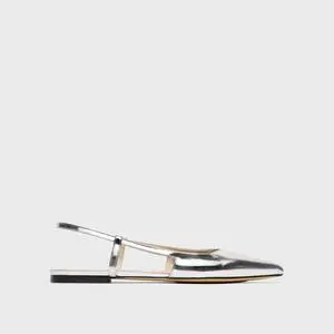 Theory Slingback Flat - Silver