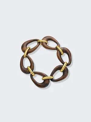 NINA RUNSDORF The Florence Argentine Rosewood Link Bracelet - 18k Yellow Gold