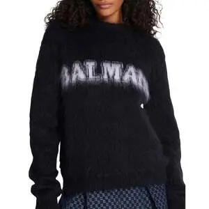 Balmain Logo Pullover - Black