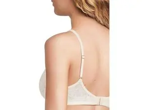 Eberjey Soft Stretch Recycled Lace Plung Bralette Bra Ivory - Bone