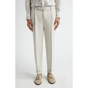 Brunello Cucinelli Chalk Stripe Linen Blend Suit