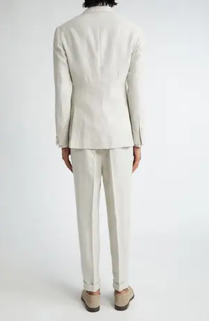 Brunello Cucinelli Chalk Stripe Linen Blend Suit