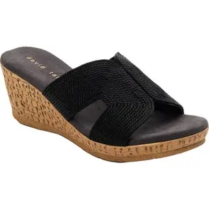DAVID TATE Vibe Wedge Slide Sandal - Black