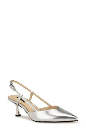 Nine West Rhonda Slingback Pumps - Silver