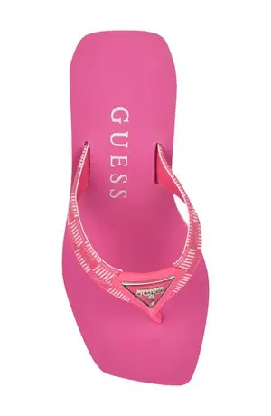 Guess Demmey Platform Wedge Flip Flop - Dark Pink