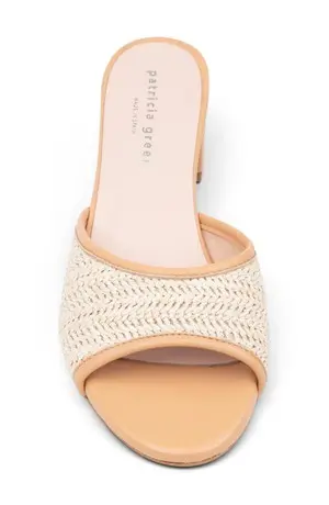 PATRICIA GREEN Sienna Raffia Slide Sandal - Beige