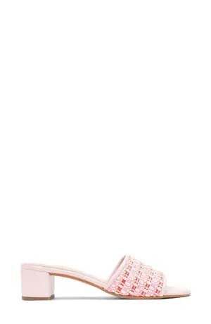 PATRICIA GREEN Harper Raffia Slide Sandal - Blush Pink