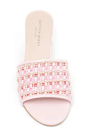 PATRICIA GREEN Harper Raffia Slide Sandal - Blush Pink