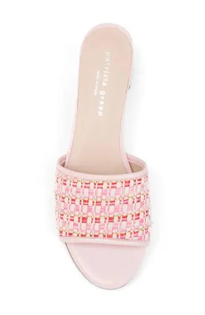 PATRICIA GREEN Harper Raffia Slide Sandal - Blush Pink