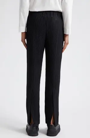 Issey Miyake Pleated Straight Leg Tailored Trousers