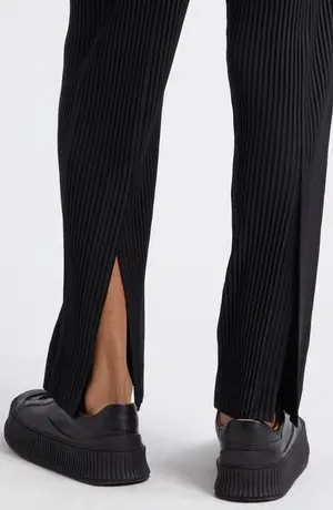Issey Miyake Pleated Straight Leg Tailored Trousers