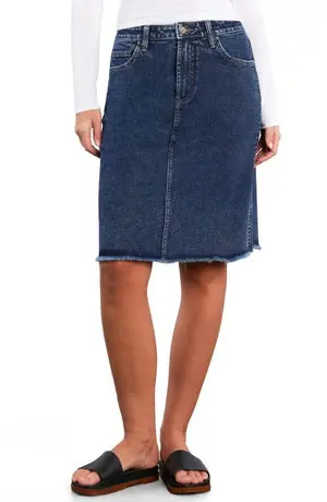 Wash Lab Denim Raw Edge Hem Skirts