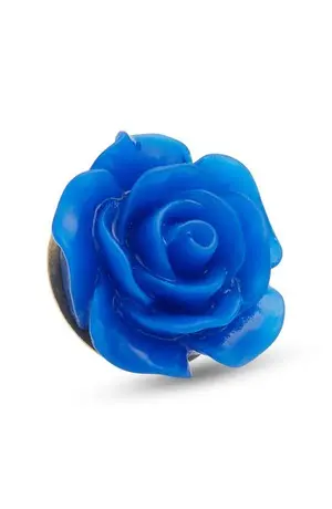 CLIFTON WILSON Floral Lapel Pin - Royal Blue