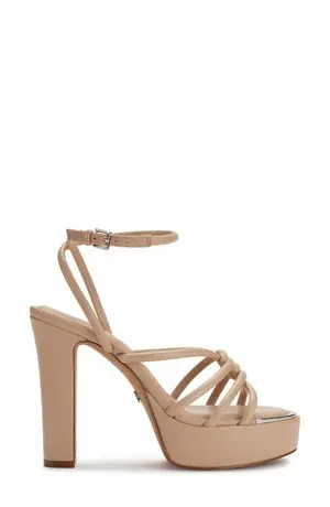 Dkny Ankle Strap Platform Sandal - Light Taupe