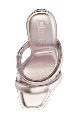 Dkny Metallic Strappy Sandals - Dusty Rose