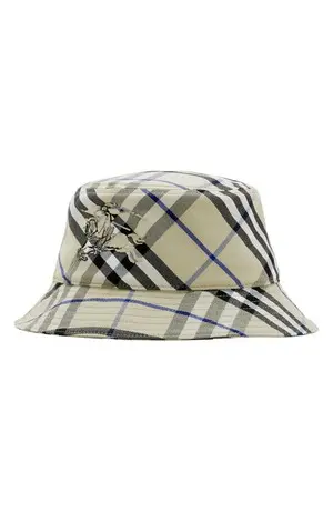 Burberry Ekd Check Twill Bucket Hat - Lichen
