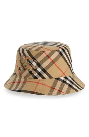 Burberry Burberry EKD Check Twill Bucket Hat Sand