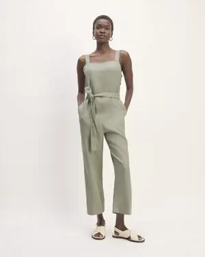 Everlane Linen Side-button Jumpsuit - Sage Green