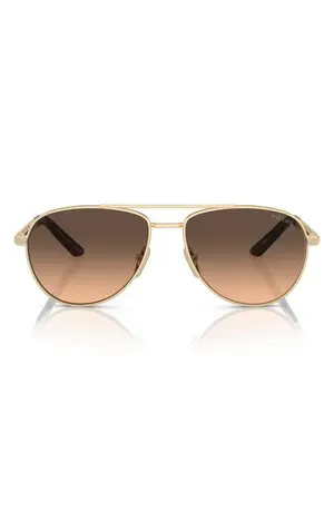 Prada 60mm Pilot Sunglasses - Matte Pale Gold