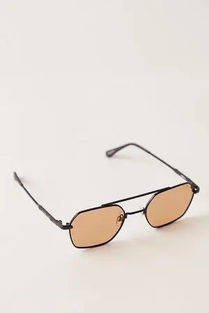 Free People Polarized Aviator Sunglasses - Black/cocoa