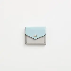COACH Restored Wyn Small Wallet In Colorblock - Brass/dove Grey Multi