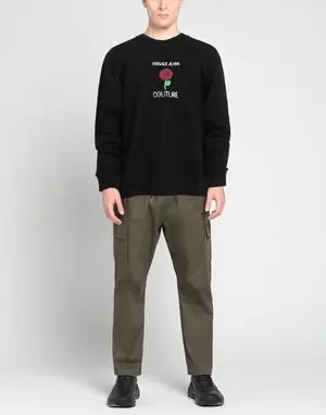 Versace Cotton Sweatshirt With Embroidered Rose Detail