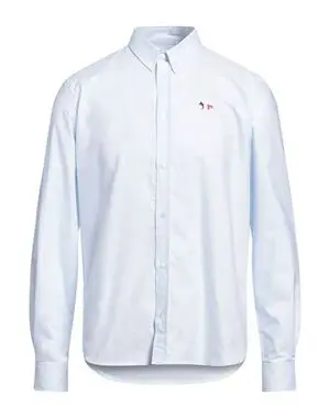Maison Kitsuné Man Shirt Sky Blue Size 15 ¾ Cotton Sky Blue